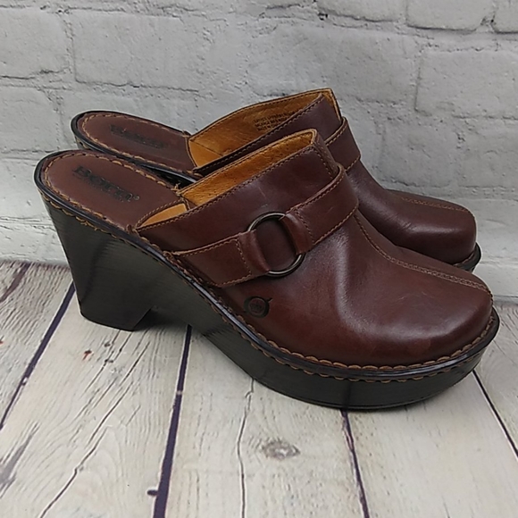 Born | Shoes | Born Brown Leather Clogs Shoes 8 M | Poshmark
